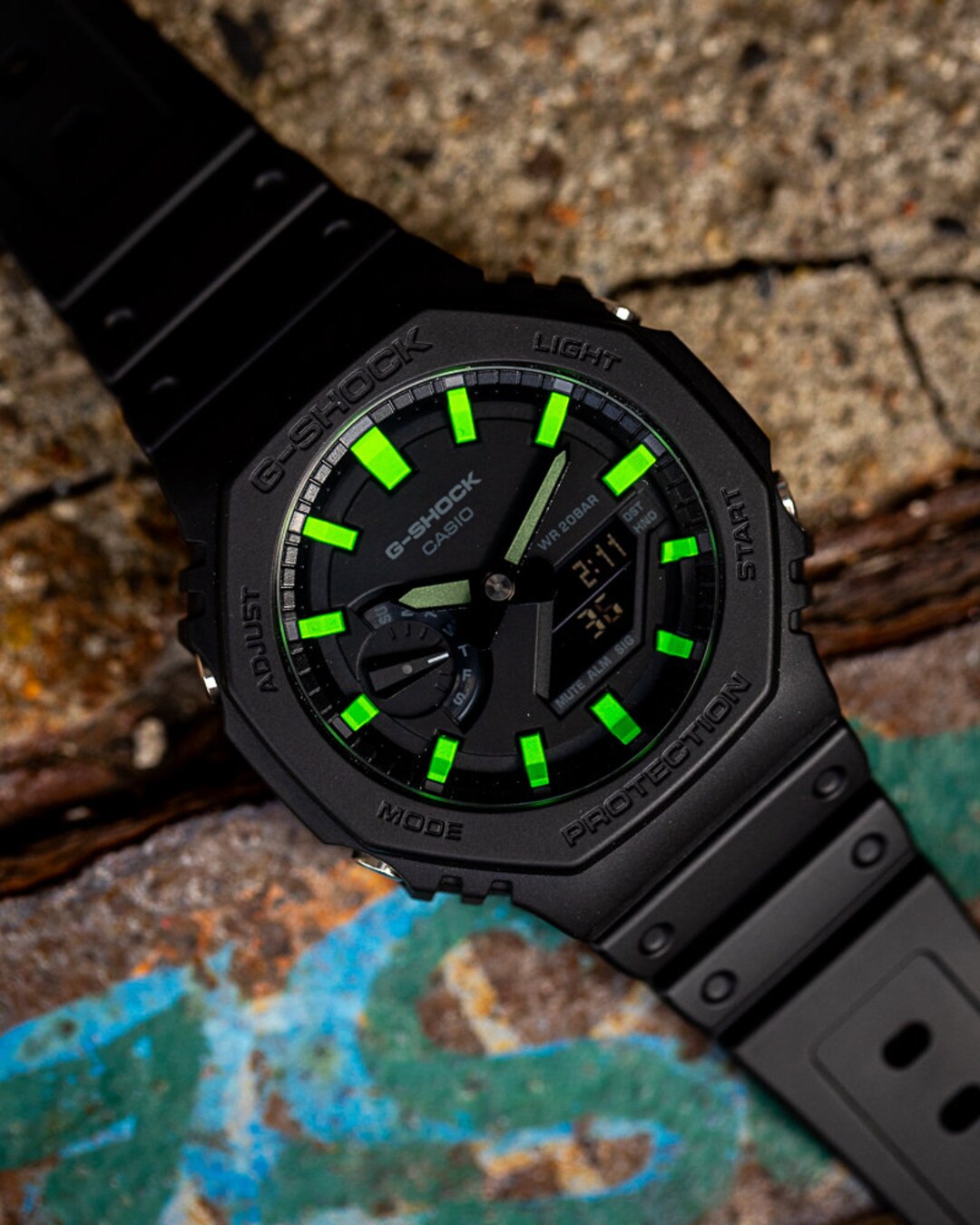 Casio G-shock Black UV Green Casioak Ga2100 Wrist Watch G Shock Gift ...