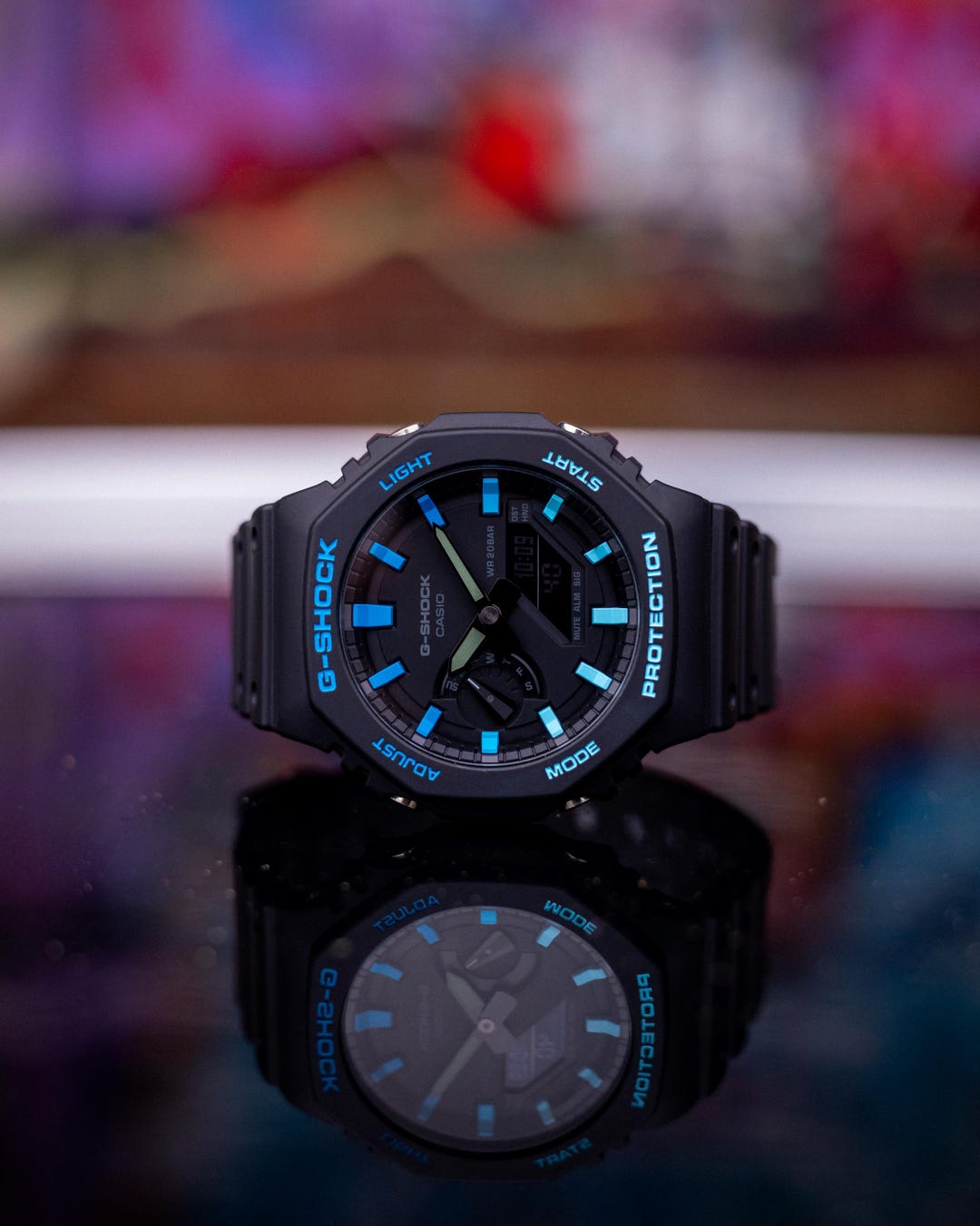 Hand-painted Casioak Casio G-shock Blue Gradient Modified GA2100 Mod ...
