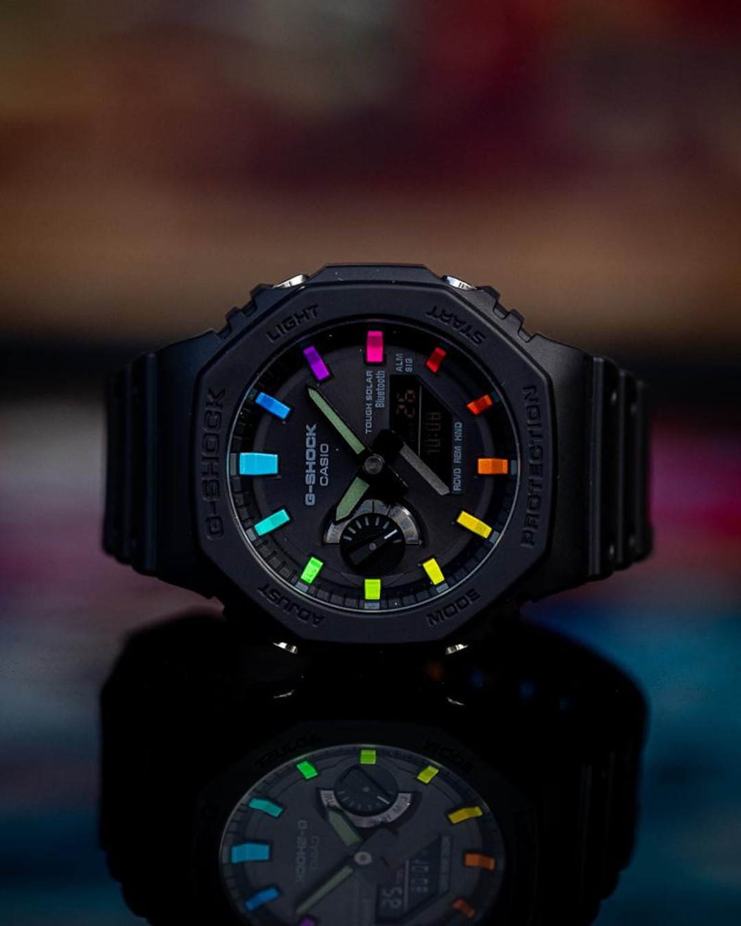 Casio Casioak Black Rainbow Modded GA-B2100 Tough Solar Bluetooth - G ...