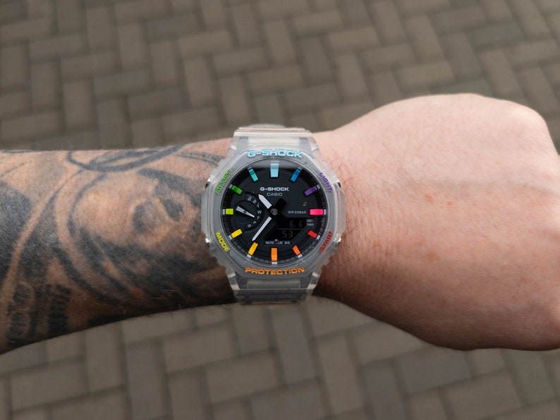 Casio G Shock Jellyfish Rainbow Casioak Mod Wrist Watch One Year ...