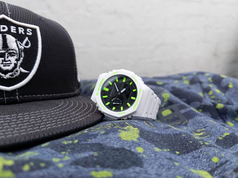 Casioak Mod Green Neon Acid UV Reactive Rave Blacklight Glow GA-2100 ...