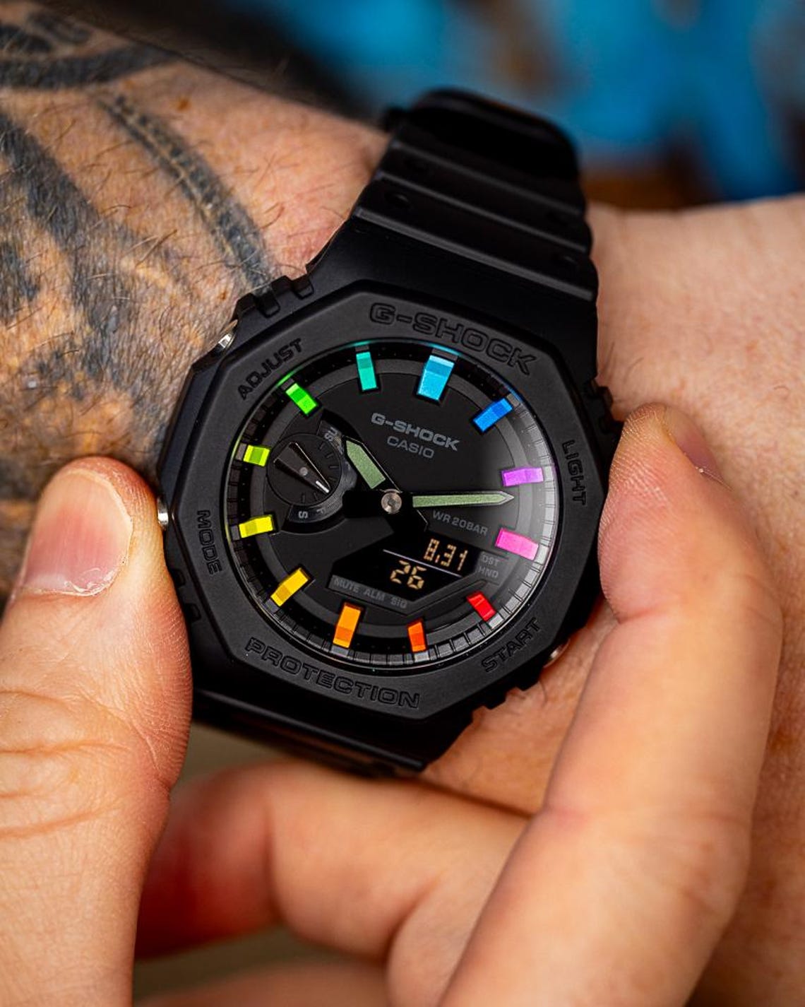 Casio Mod Custom Gshock GA2100 Black & Rainbow - High-quality Casioak ...