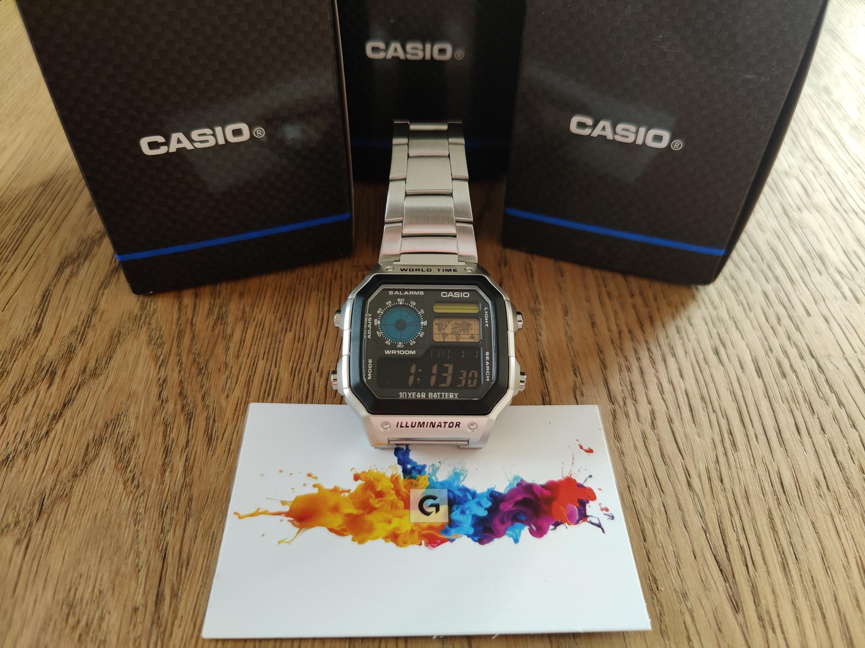 Custom Casio Mod AE-1200 Mod With Half Negative & Colorfull Modified ...