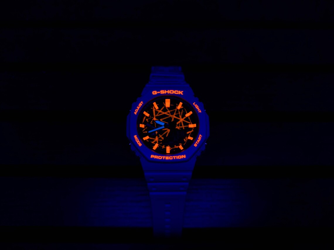 Limited to 15 | Hand-painted Casioak Neon Orange Chaos | GA-2100 - Etsy UK