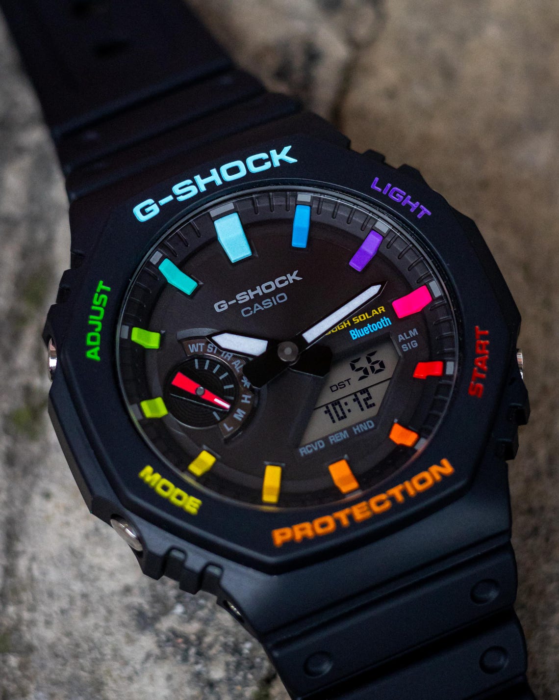 Casio Mod Gshock GA-B2100 Black & Rainbow - High-quality Casioak Mod ...