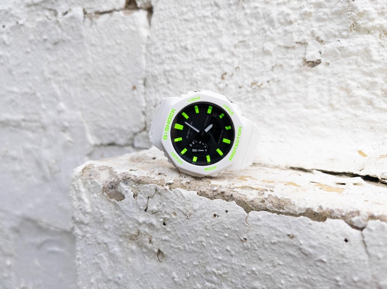 Casioak Mod Green Neon Acid UV Reactive Rave Blacklight Glow GA-2100 ...