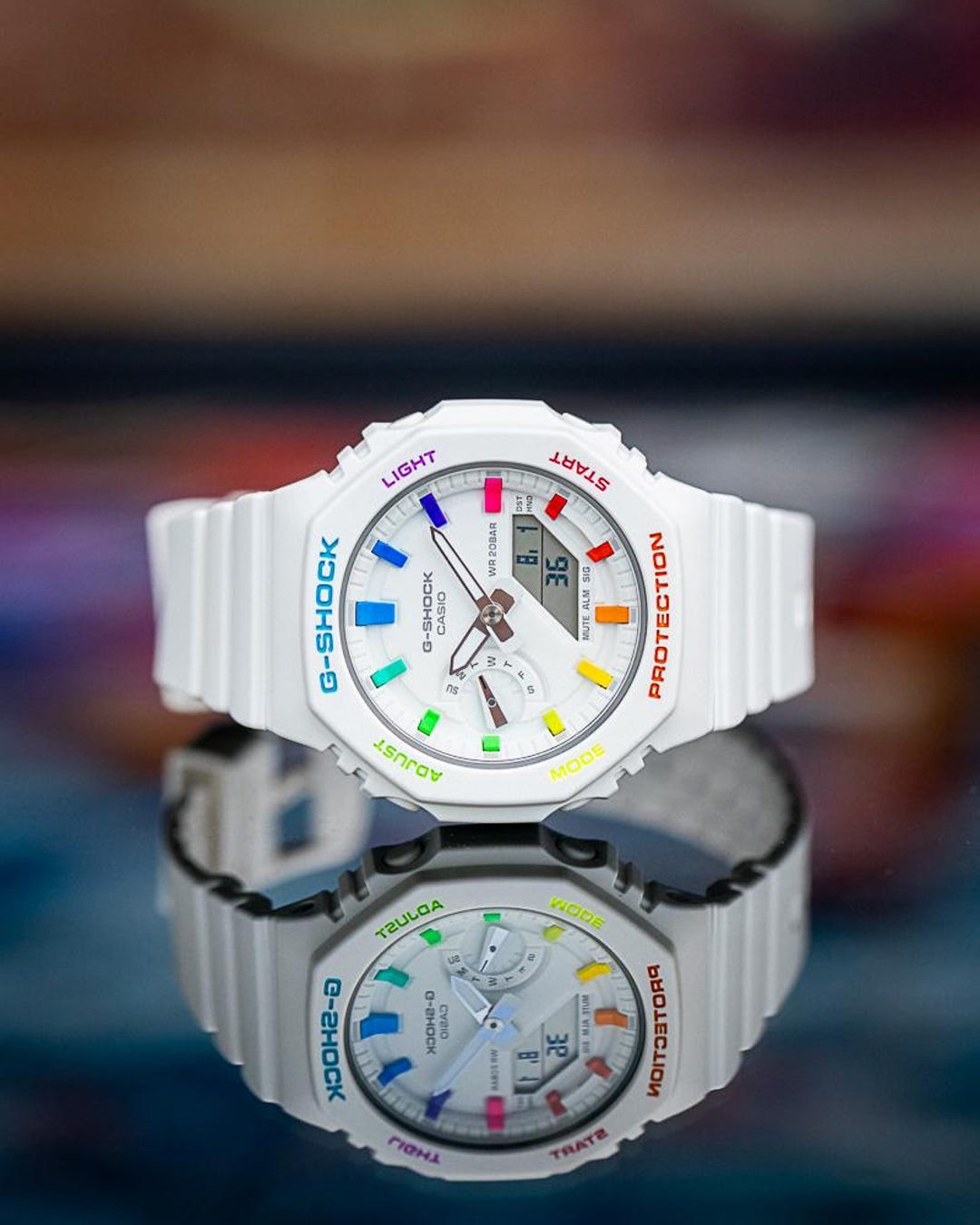 Casioak Rainbow Mod White GMA-S2100 G-modz High-quality G-shock Mods ...