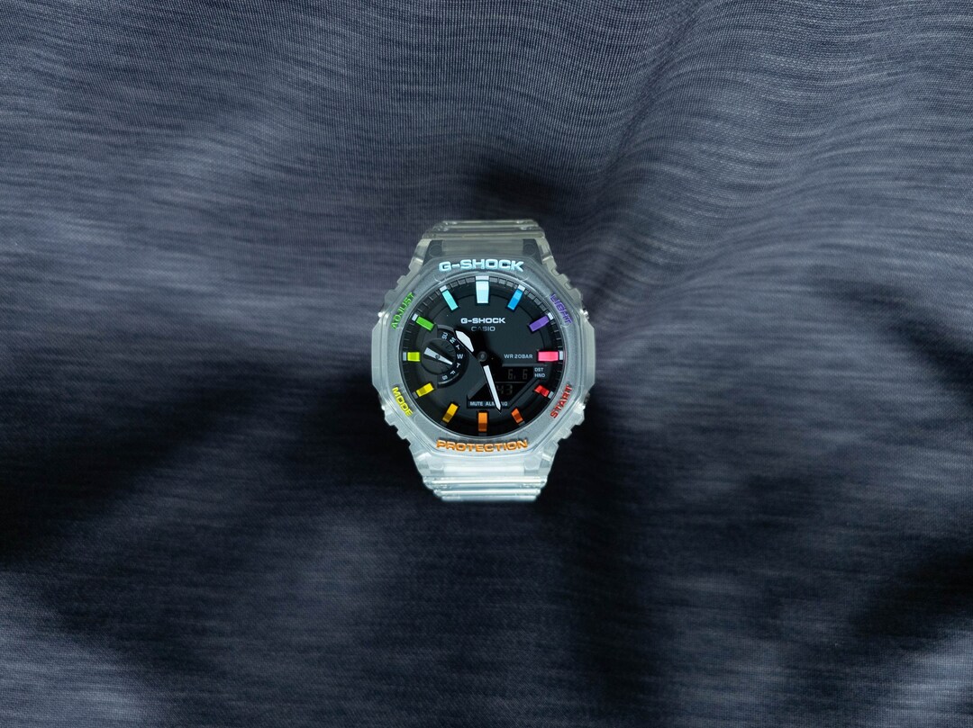 Casio G Shock Jellyfish Rainbow Casioak Mod Wrist Watch One Year ...