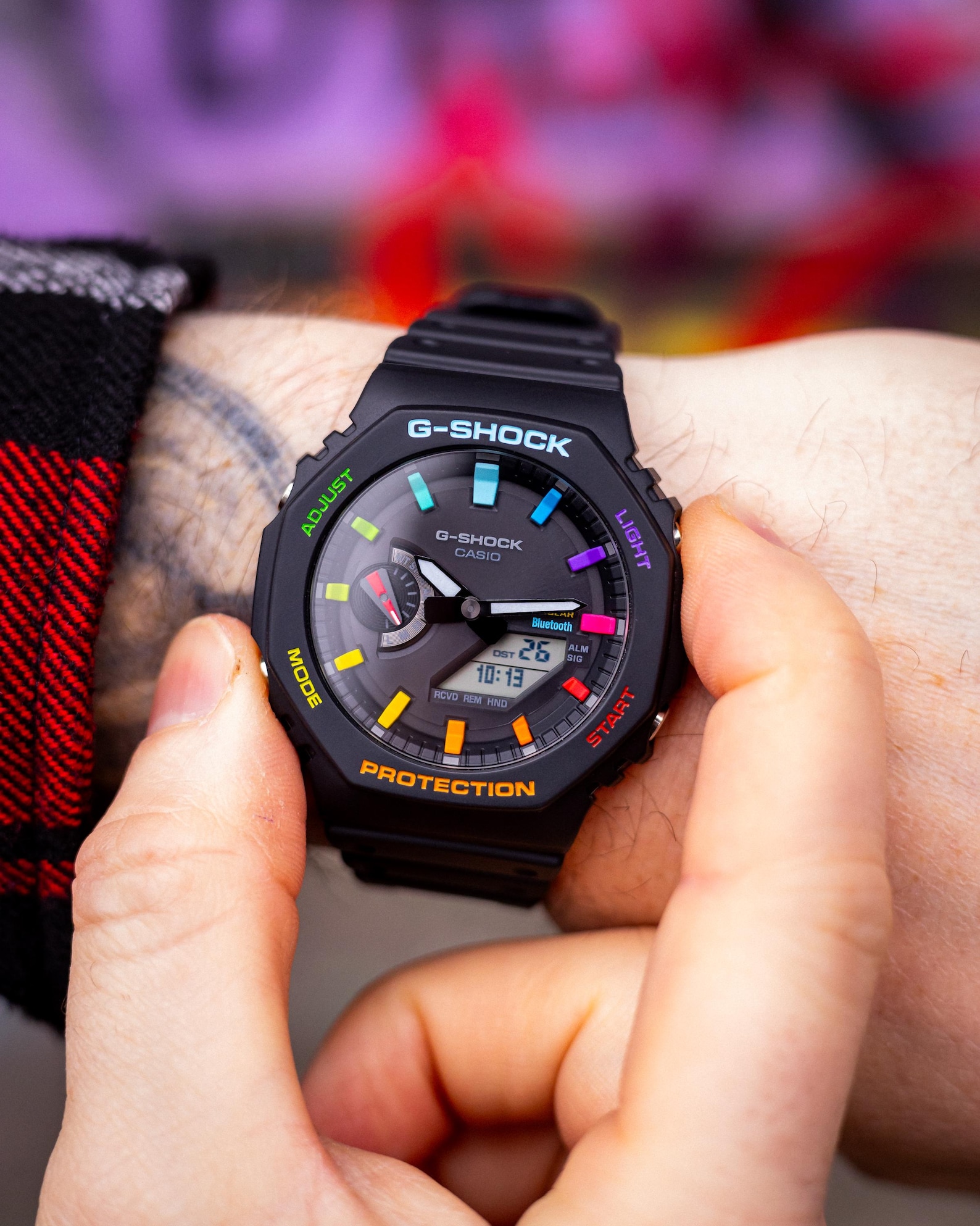 Casio Mod Gshock GA-B2100 Black & Rainbow - High-quality Casioak Mod ...