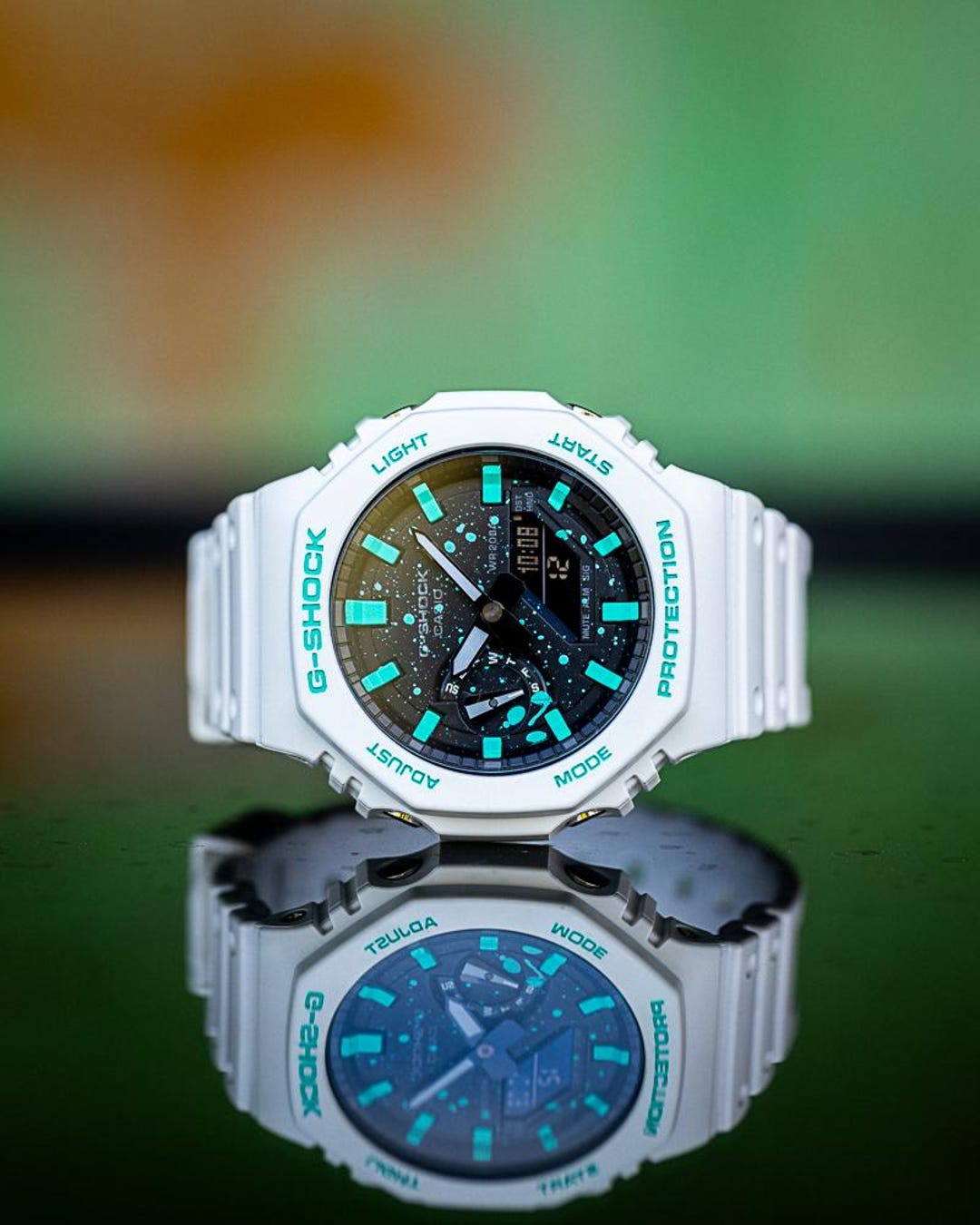Casio G-shock Casioak Mod Turquoise Galaxy GA-2100 - Hand-painted High ...