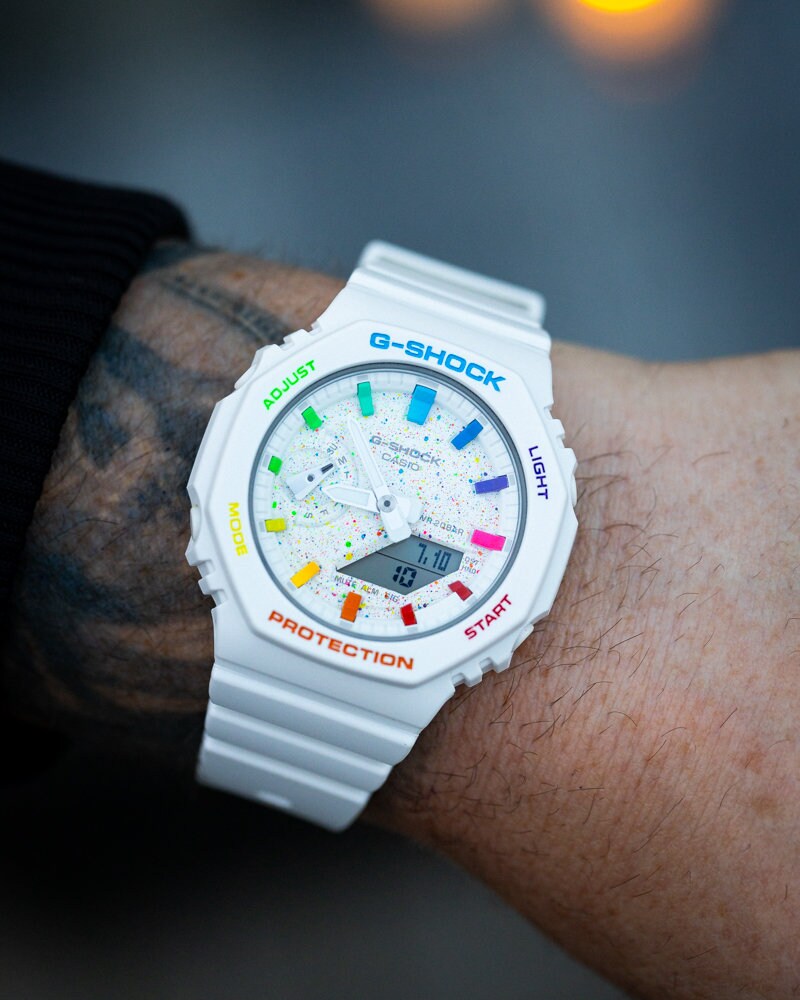 Casio G-shock Casioak Rainbow Splash White GMA-S2100 G-modz High ...