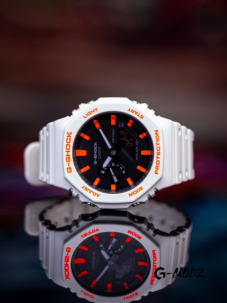 Bespoke G-SHOCK GA2100 Neon Orange Mod | Hand-painted Artist Casioak ...