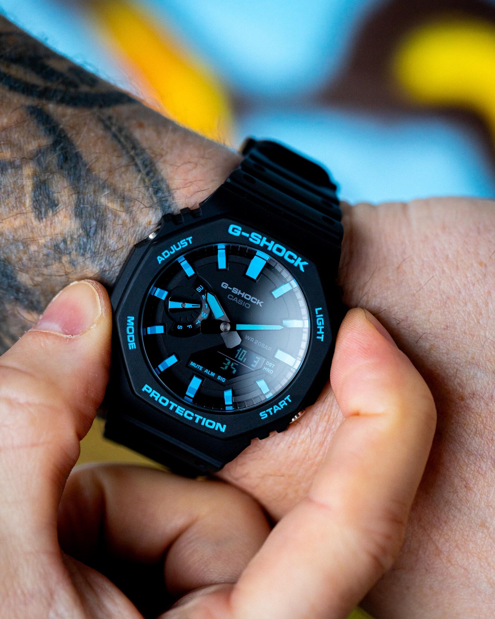 Casio G Shock Black Blue - Casioak Mod Ga2100 - Wrist Watch - One Year ...