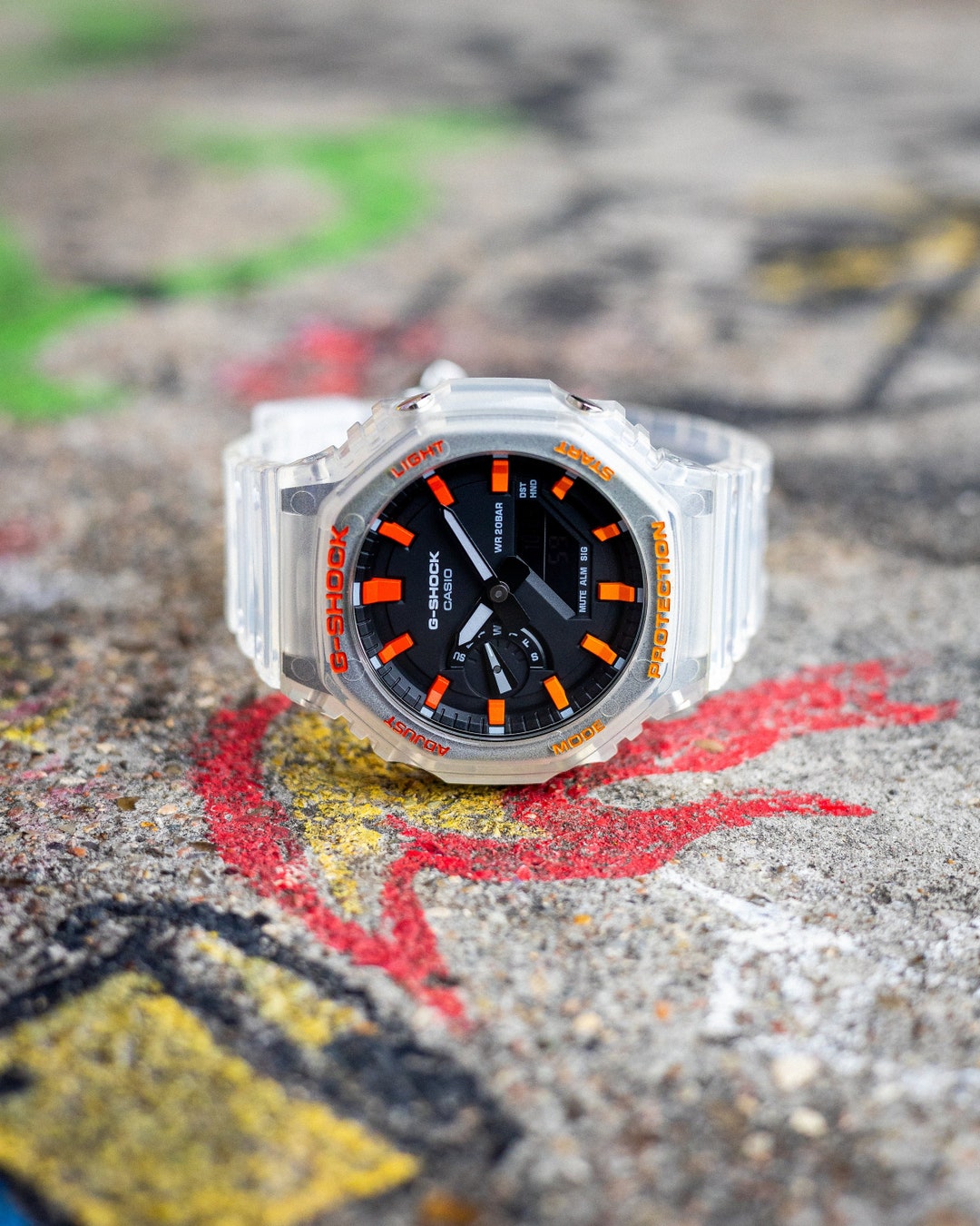 Casio G Shock Jellyfish Orange Casioak Mod Wrist Watch One Year ...