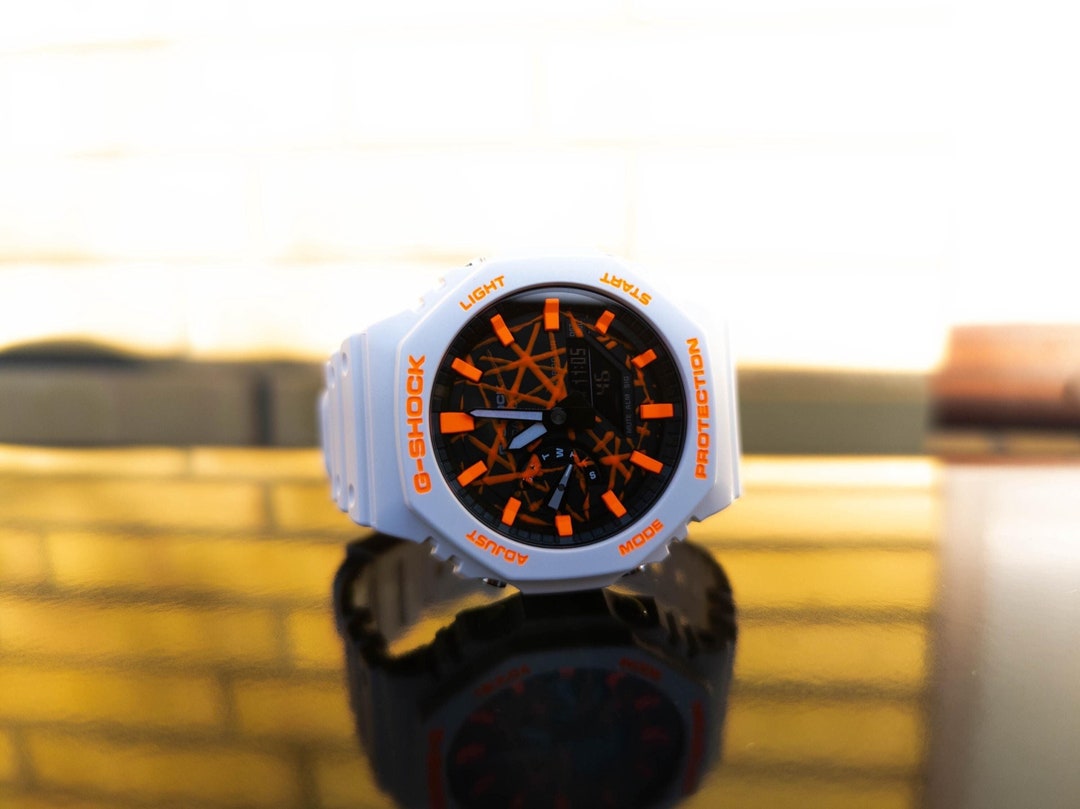 Casio G Shock White UV Orange - Casioak Mod Ga2100 - Wrist Watch - One ...