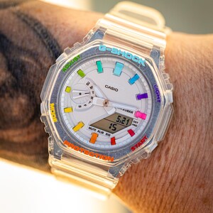 Casio Mod Gshock GMAS2100 Jellyfish & Rainbow - High-quality Casioak ...