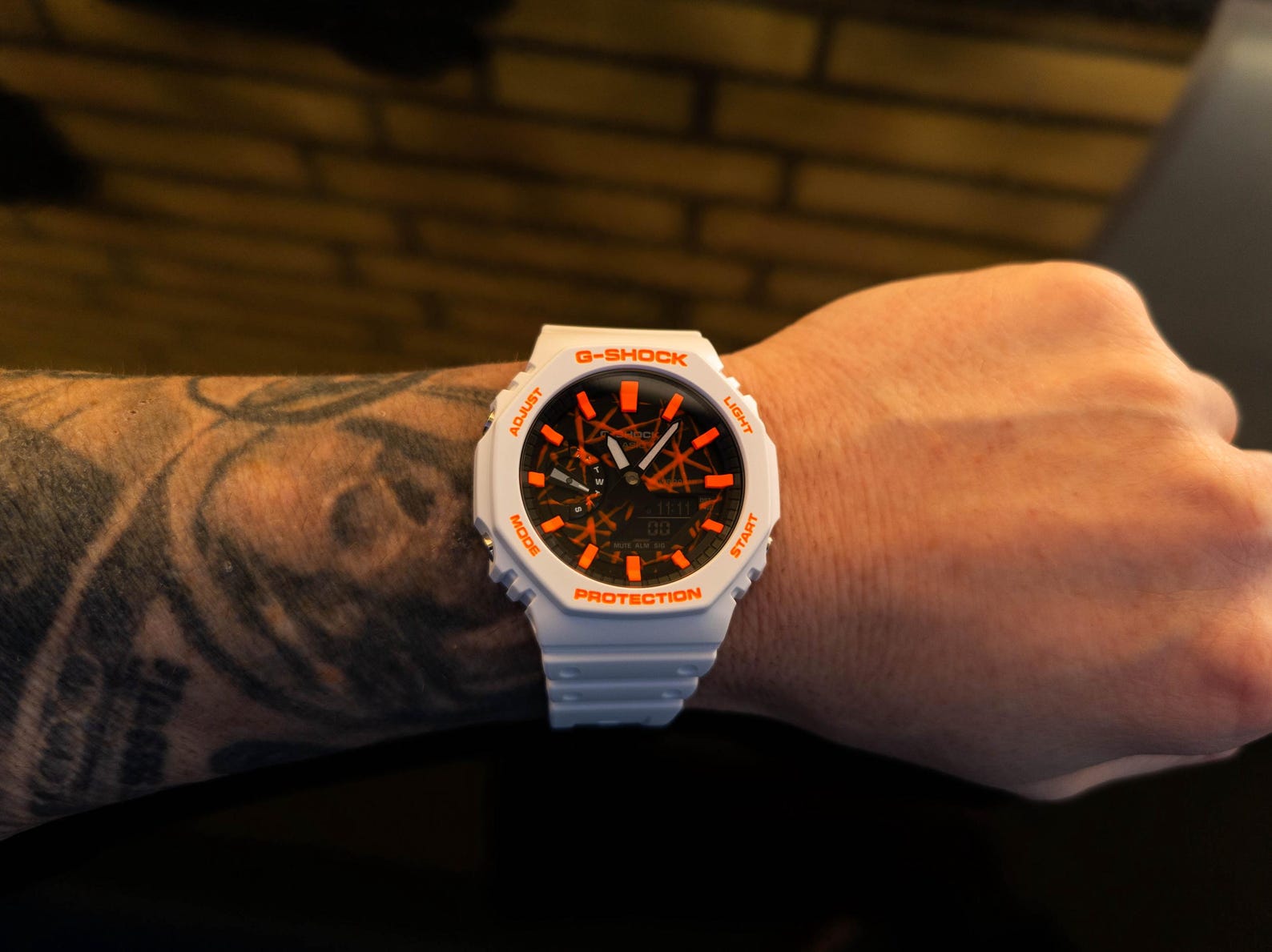 Limited to 15 | Hand-painted Casioak Neon Orange Chaos | GA-2100 - Etsy UK