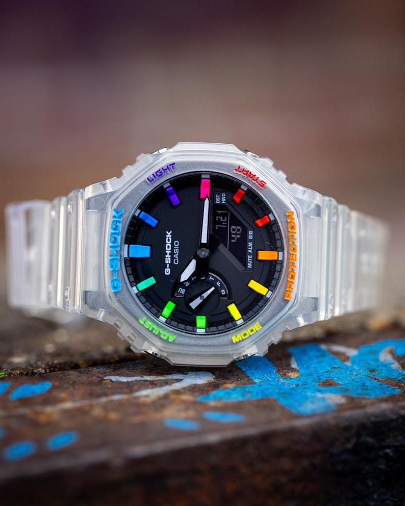 Casio G Shock Jellyfish Rainbow - Casioak Mod - Wrist Watch - One Year ...