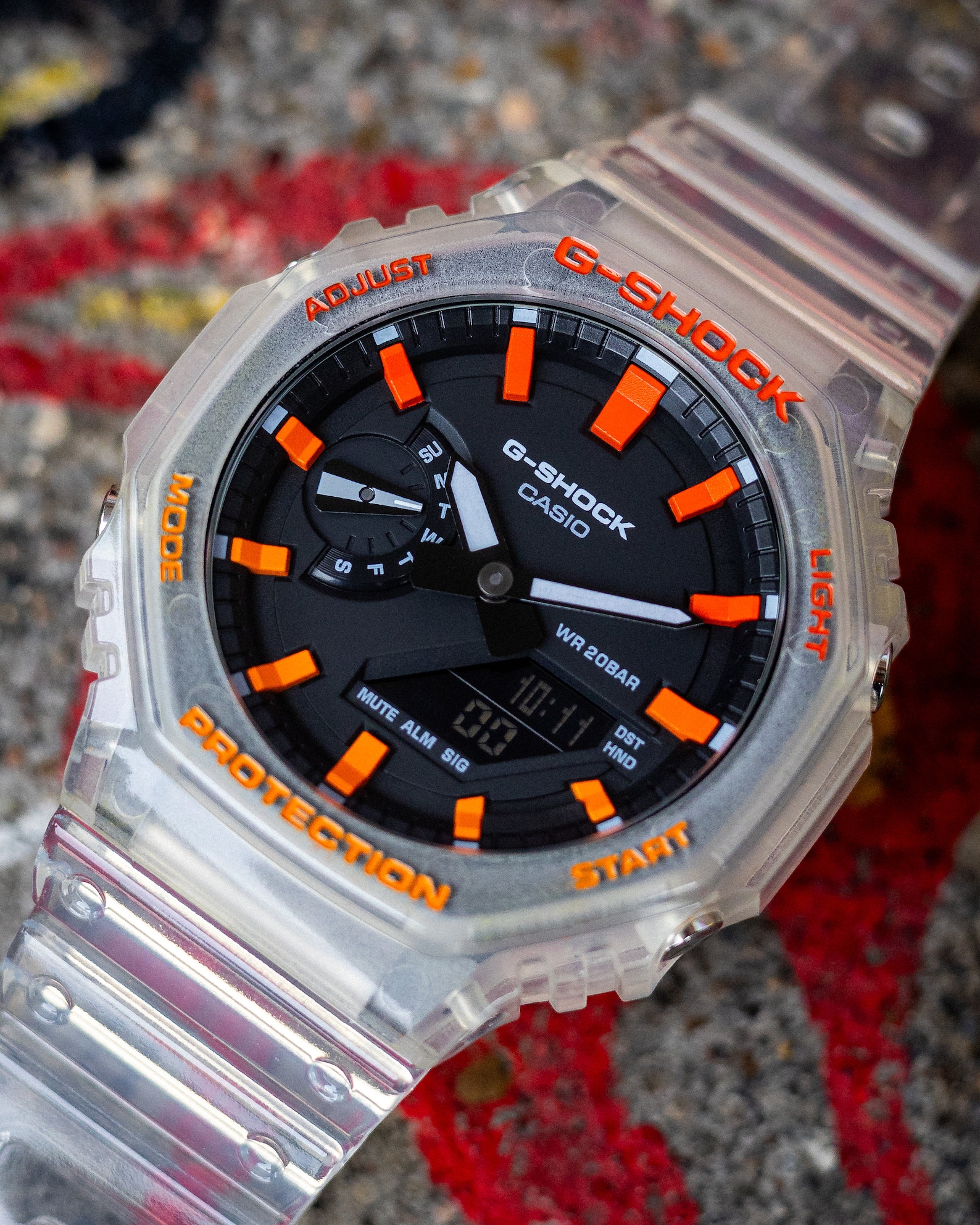 Casio G-shock Transparent Orange Casioak Ga2100 Wrist Watch G Shock ...