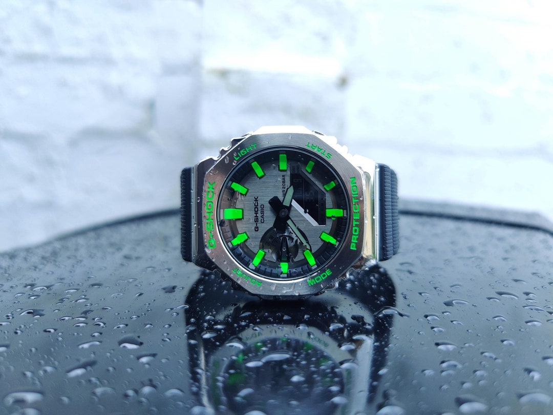 Casioak Mod Neon Green Acid UV Reactive Rave Blacklight Glow Steel Mod ...