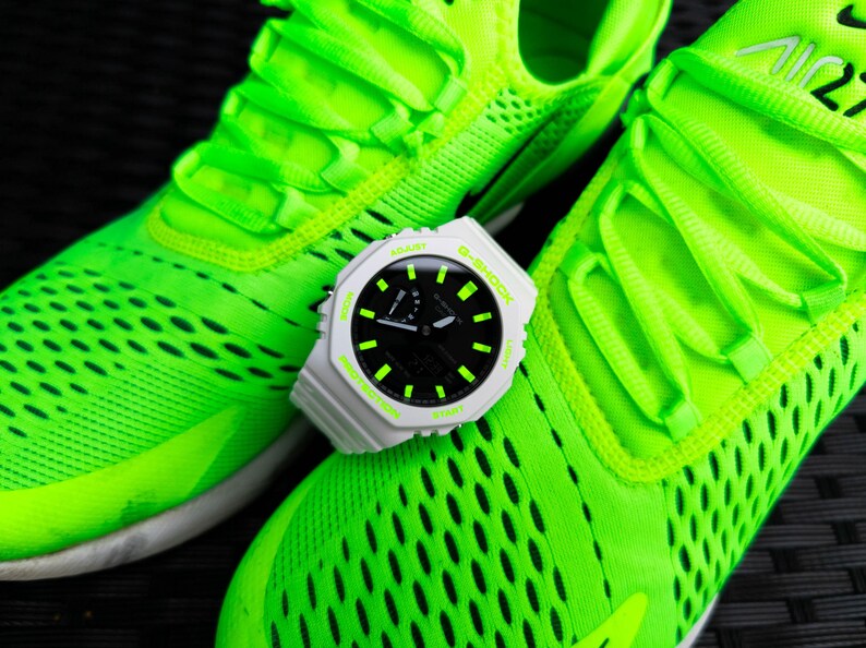 Casioak Mod Green Neon Acid UV Reactive Rave Blacklight Glow GA-2100 ...