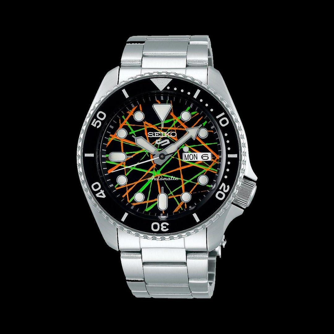 Seiko 5 Sport Green Orange UV Mod Day-date SRPD55 G-modz High-quality ...