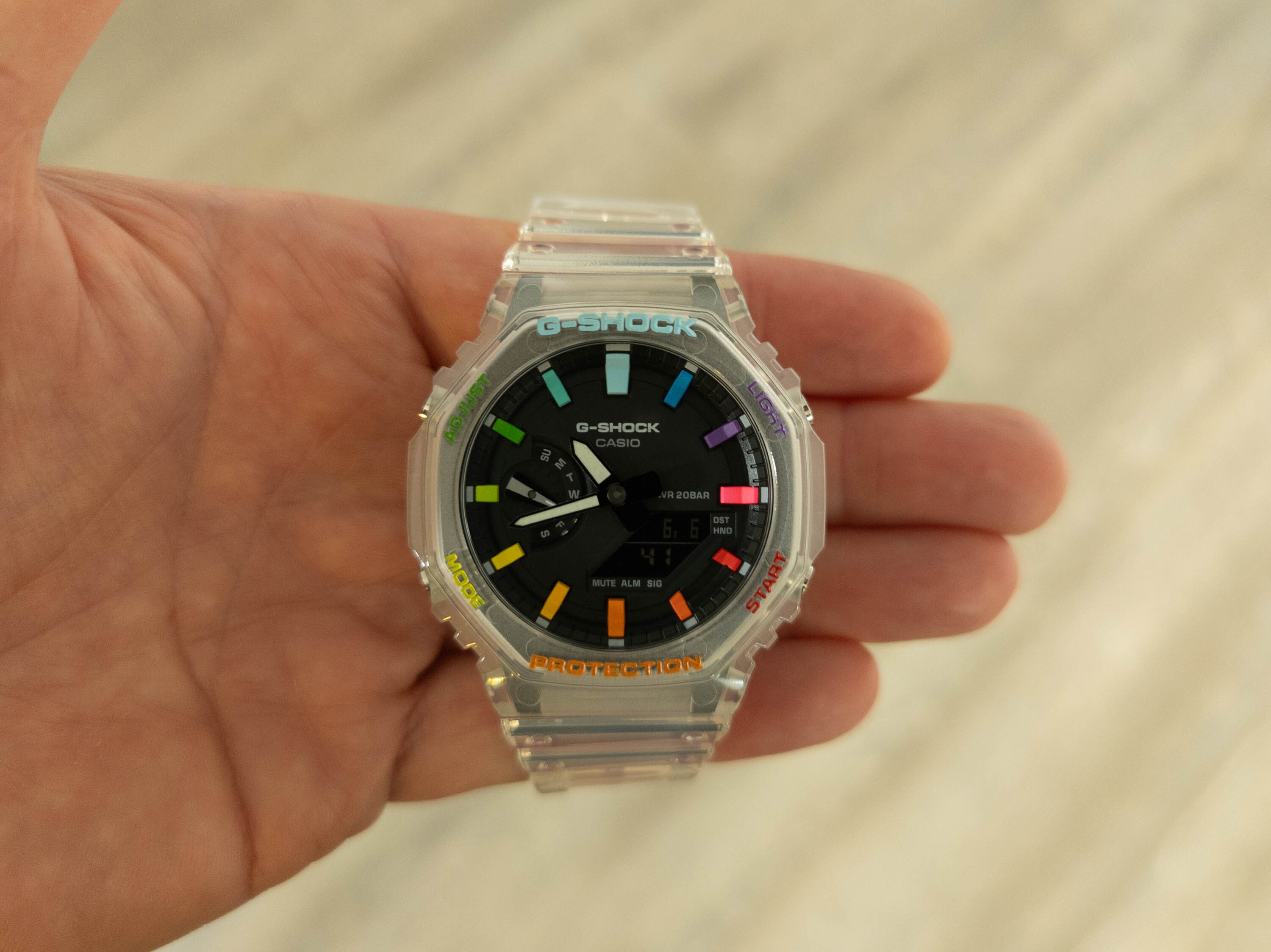 Casio G Shock Jellyfish Rainbow Casioak Mod Wrist Watch One Year ...