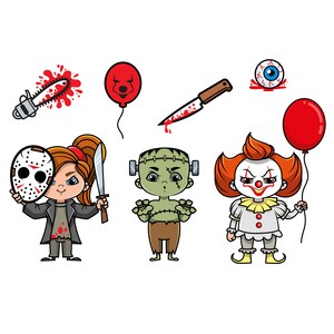 Cute Halloween Kids Characters Clipart, Cute Horror Kids Png, Halloween ...