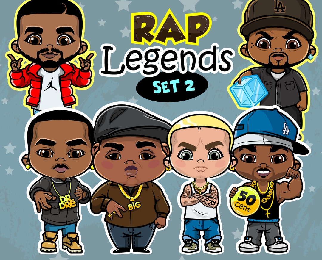Rap Legends Clipart, Rappers Bundlet, Hip Hop Legends Clipart, Rap ...