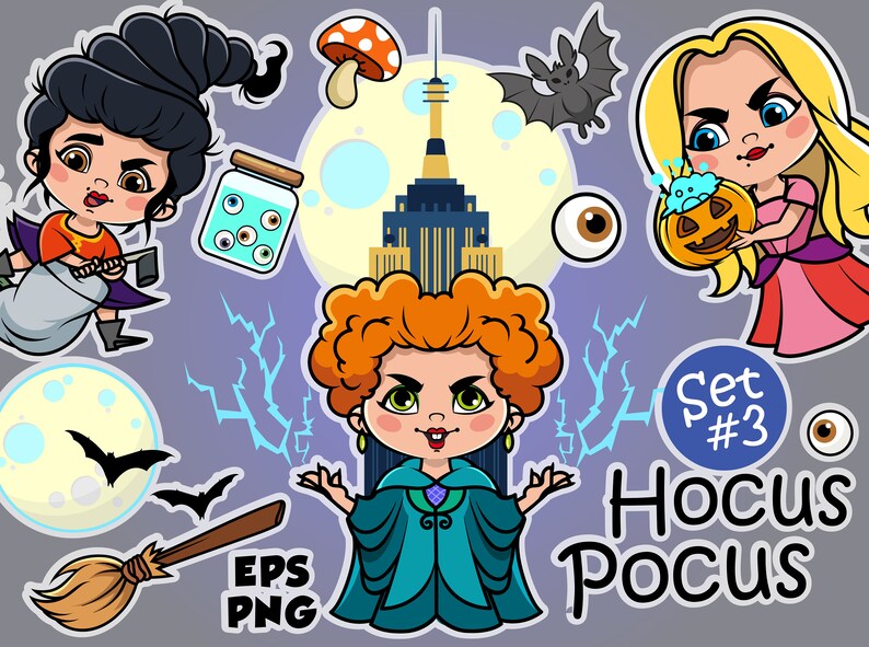 Hocus Pocus Clipart Png, Hocus Pocus Witches, Halloween Clipart, Fairy ...