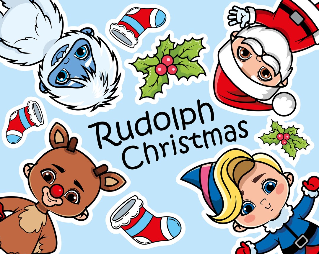 Rudolphs the Red Nosed Reindeer Clipart Christmas Clipart - Etsy