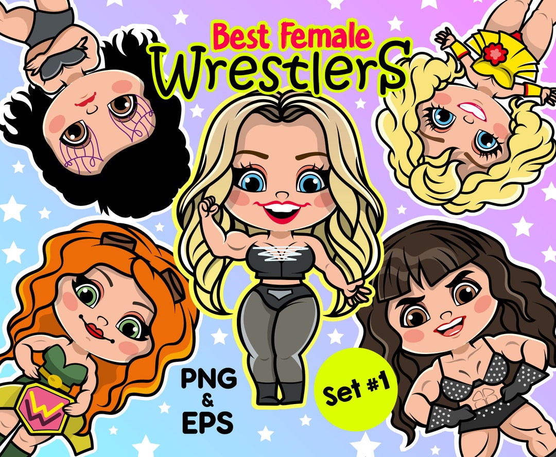 Greatest Female Wrestlers Clipart, Pro Wrestler Bundle, Wrestling ...