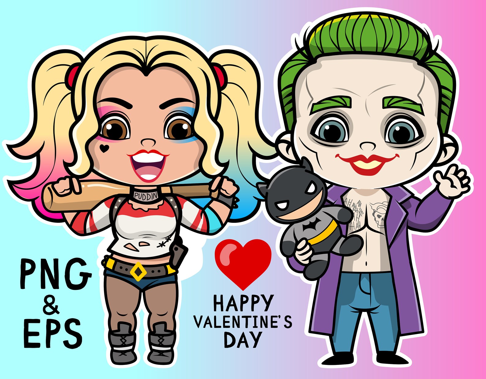 Cute Joker Clipart, Jokers Bundle, Kawaii Horrors Kids, Halloween Party ...