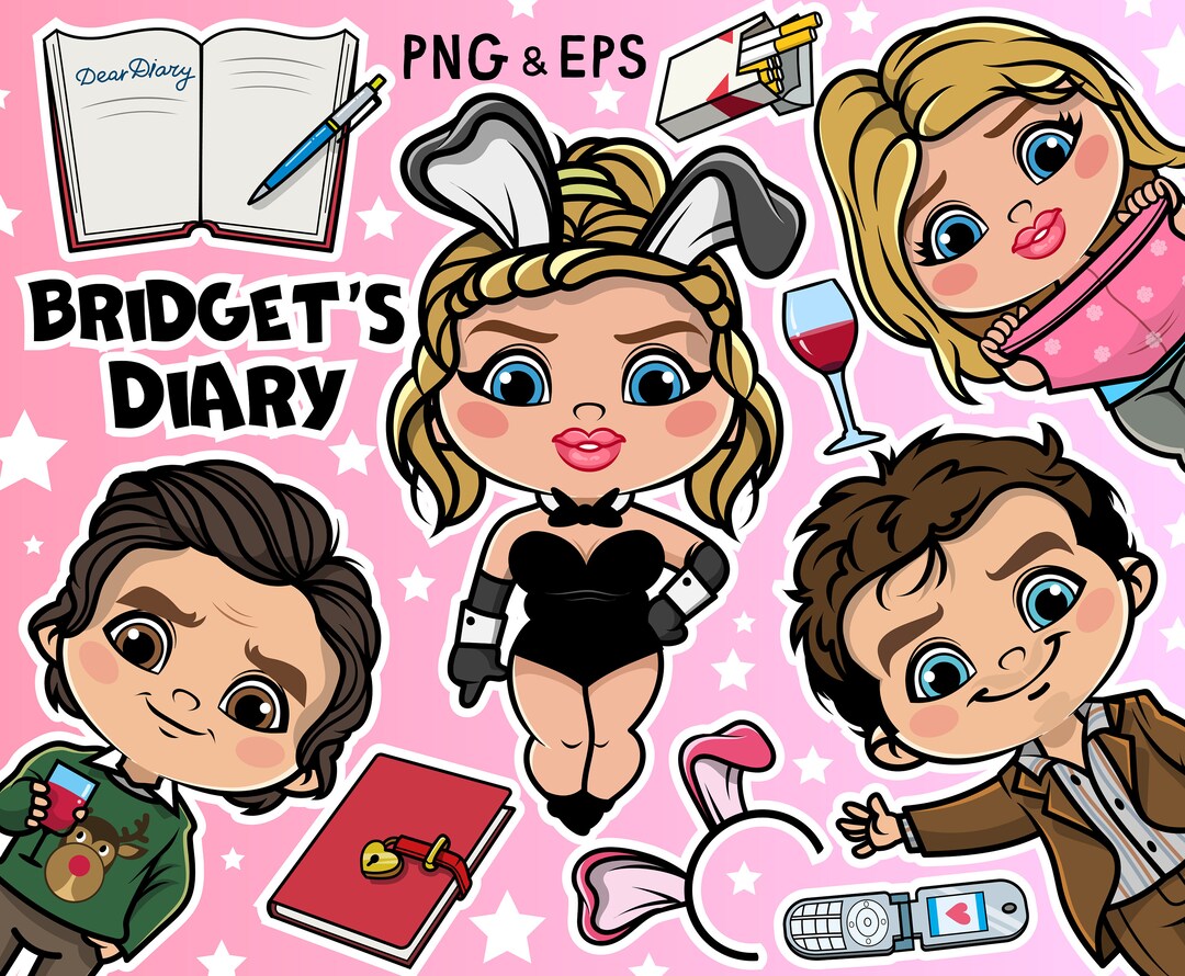 Bridget Jones Diary Clipart Cute Christmas Bundle Bridget - Etsy