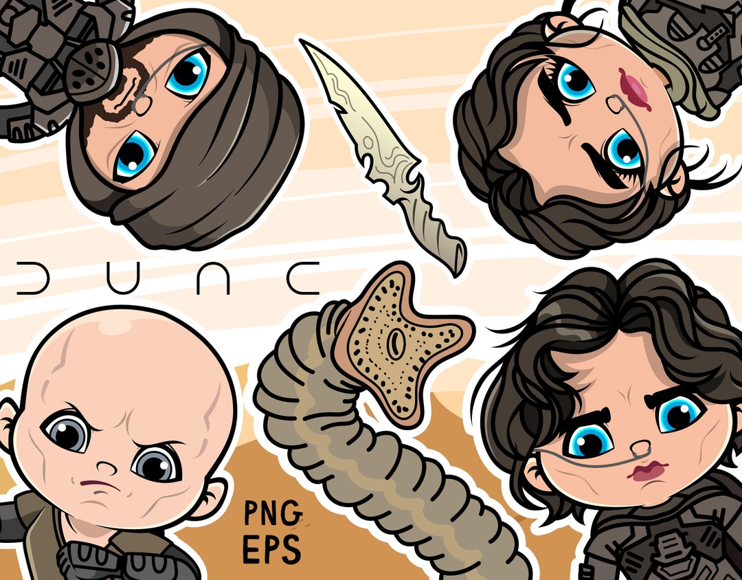 Dune Movie Clipart Set, Arrakis Desert Planet Sandworms, Cute Friends ...
