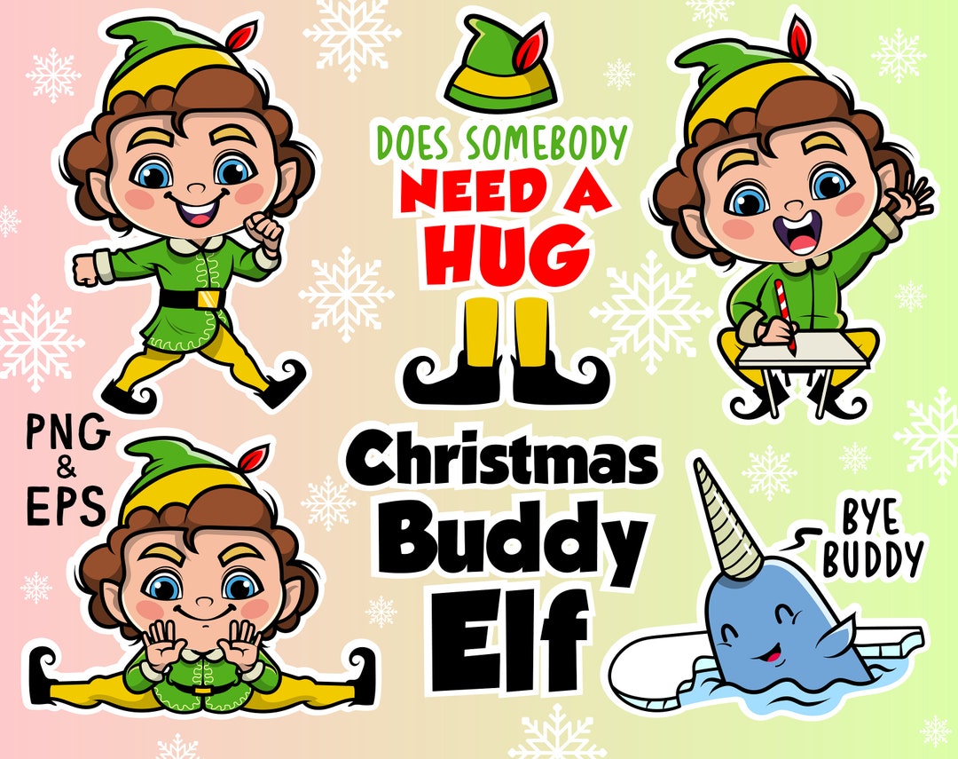 Cute Elf Buddy Clipart Christmas Elf Printable Elf Christmas - Etsy