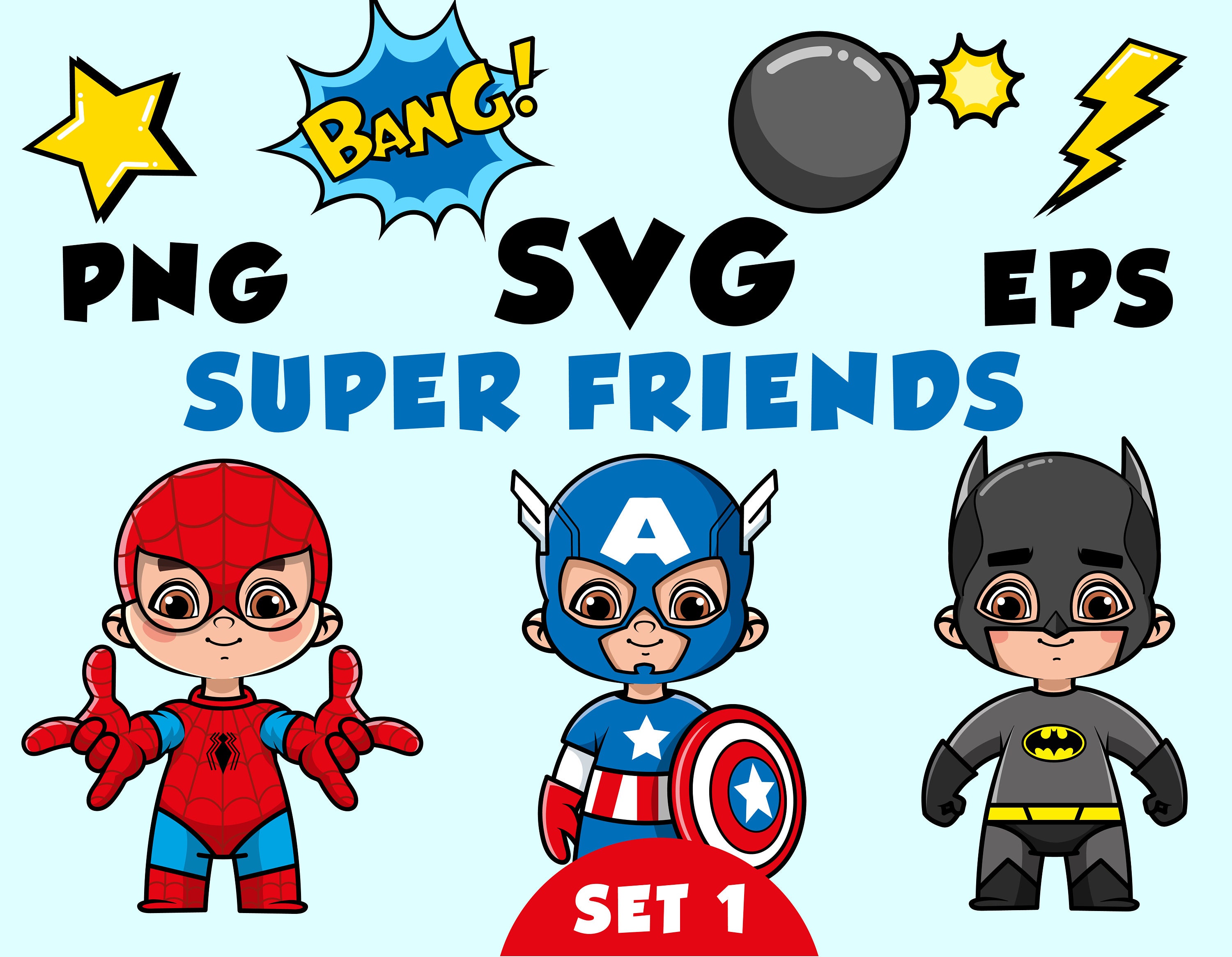 Baby Super Heroes Clipart Super Boys Clipart Super Hero - Etsy