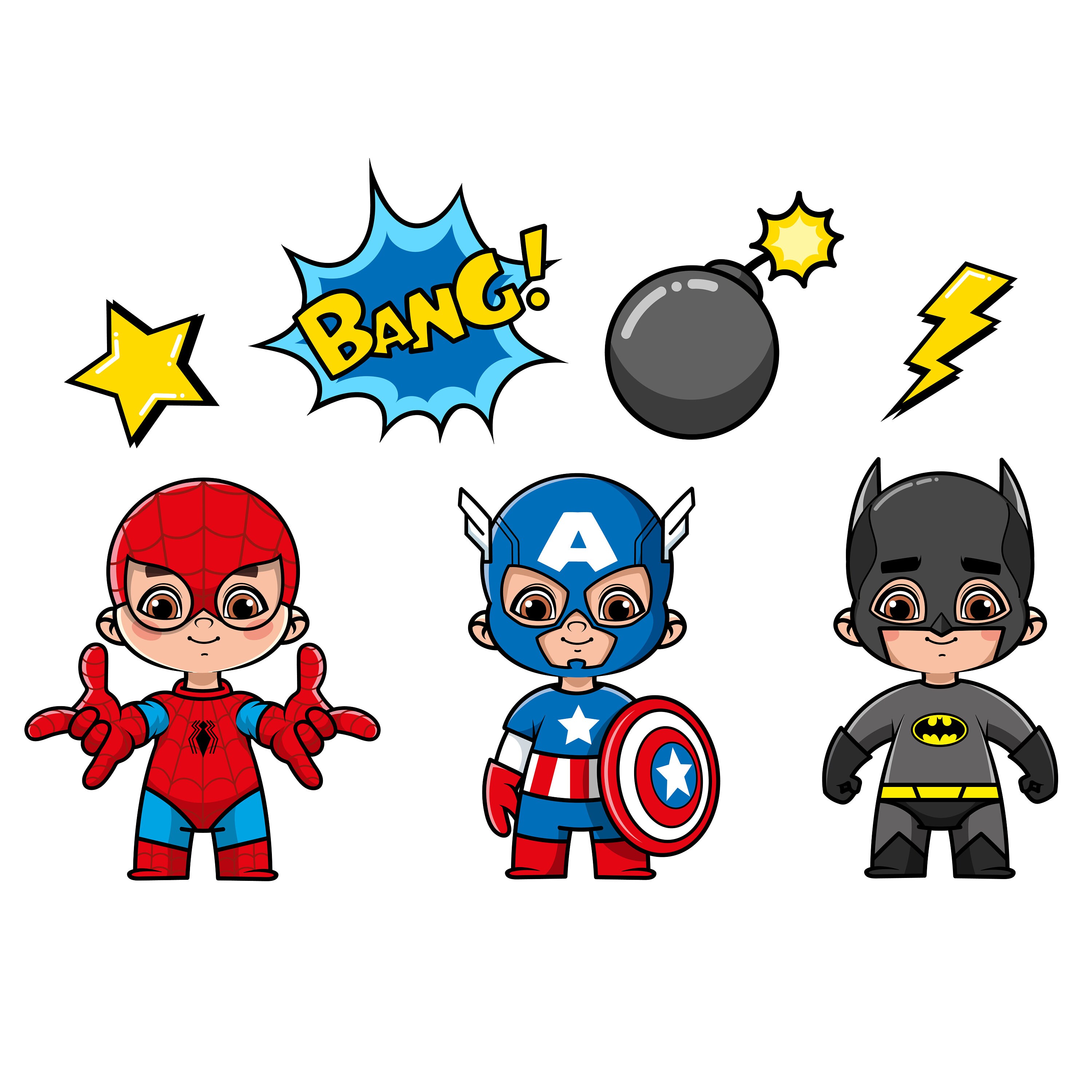 Baby Super Heroes Clipart Super Boys Clipart Super Hero - Etsy