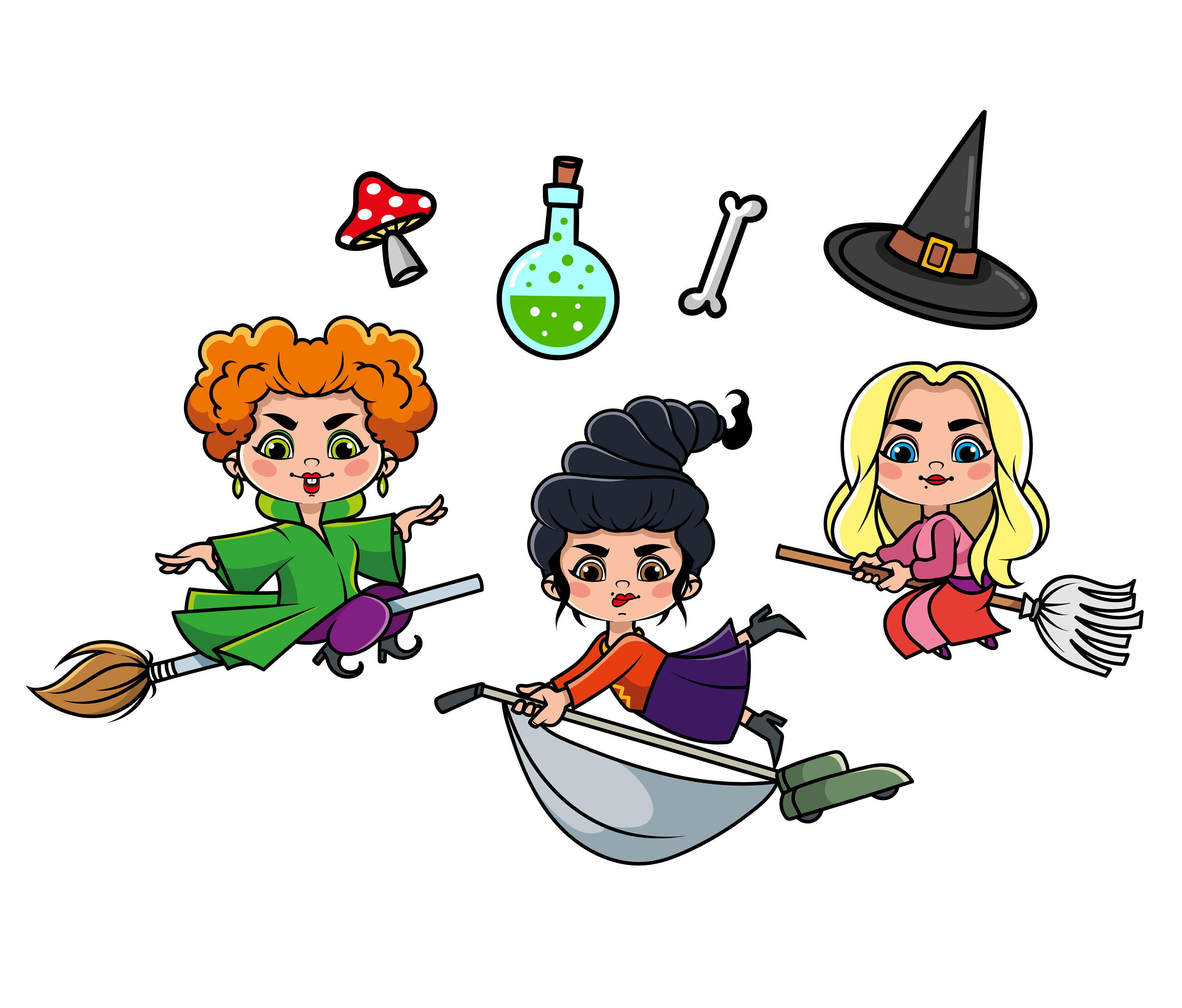 Hocus Pocus Characters Clipart Png Halloween Clipart Fairy - Etsy