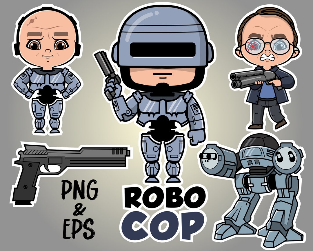 Buy Robocop Clipart Png, Robot Cop Bundle, Robot Movie 90s, Cute Little ...