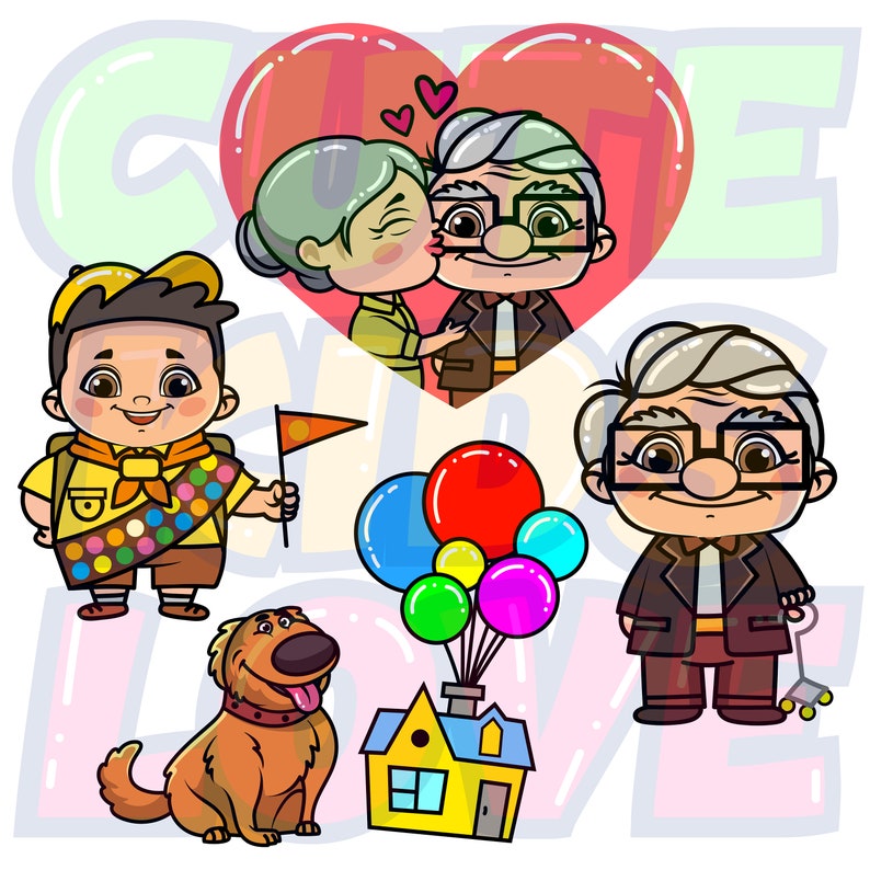 Cute UP Characters Clipart up Characters Bundle up Cartoon - Etsy
