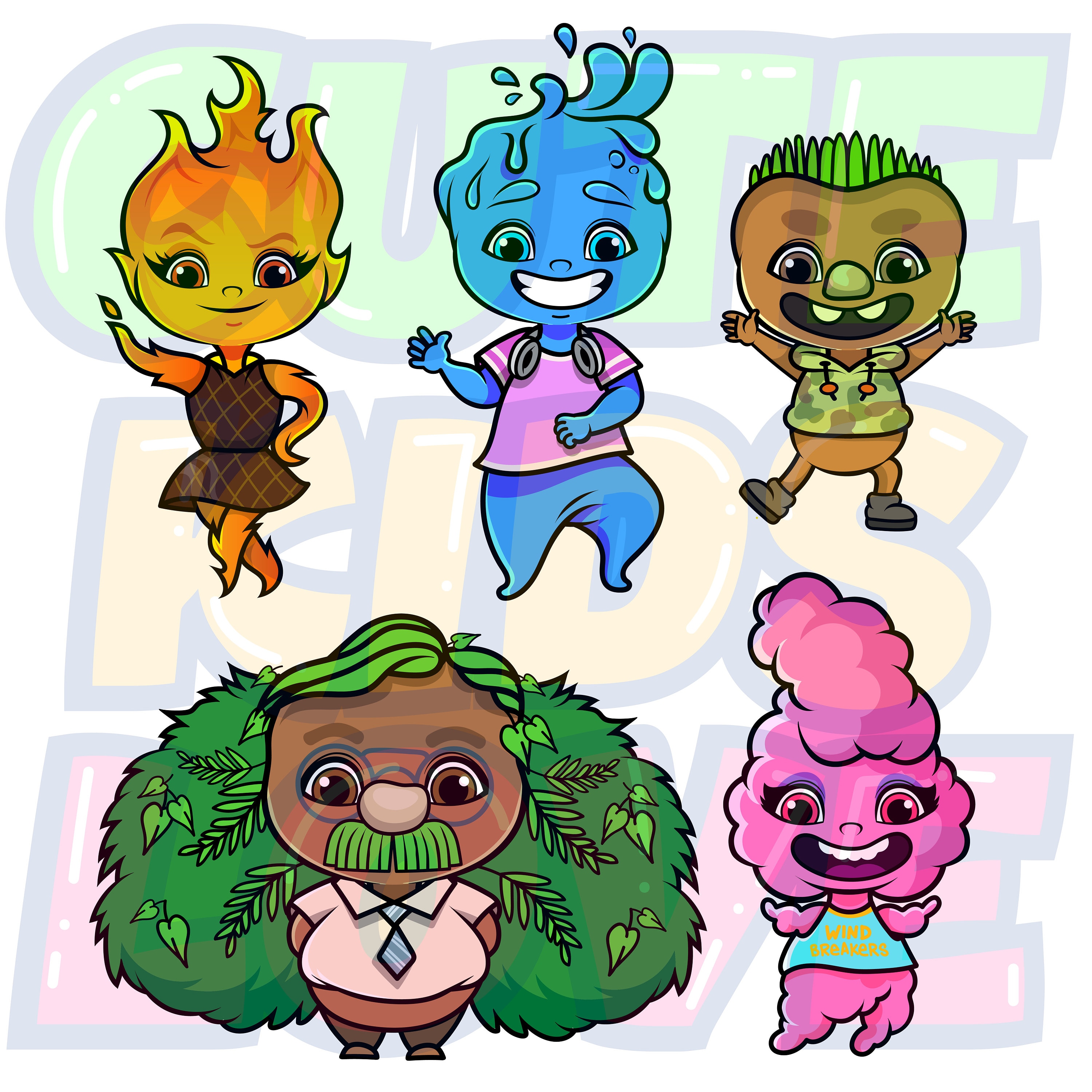 Elemental Clipart Set Elemental Png Instant Download Cute - Etsy Australia