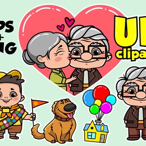 Cute UP Characters Clipart, up Characters Bundle, up Cartoon ...