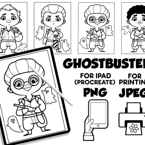Ghostbuster Coloring Sheets - Etsy