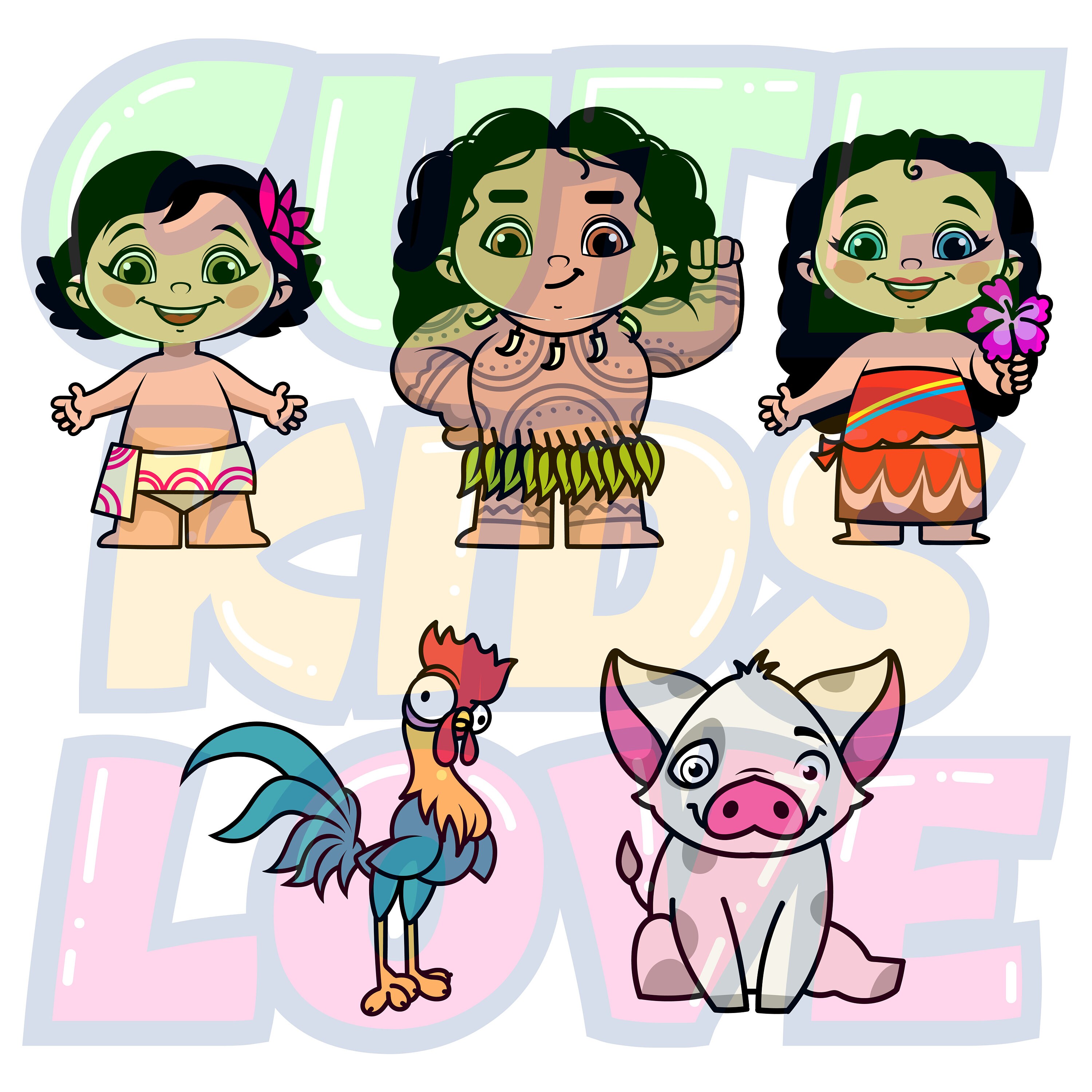 Ocean Friends Clipart Polynesian Princess Clipart Hawaii - Etsy