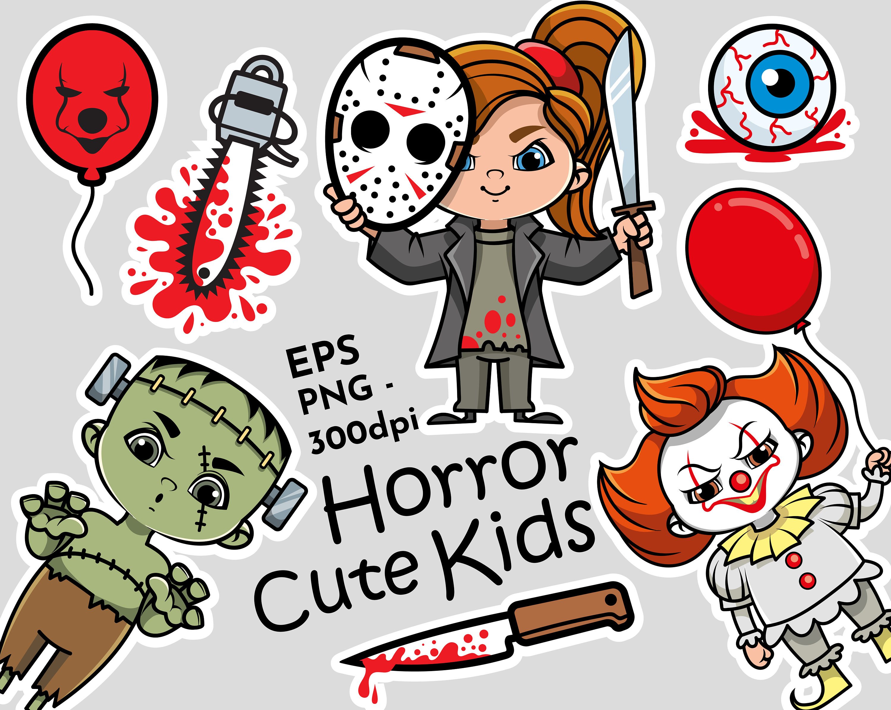 Cute Horror Movie Characters Inch Images Collage Digital Car Coaster ...