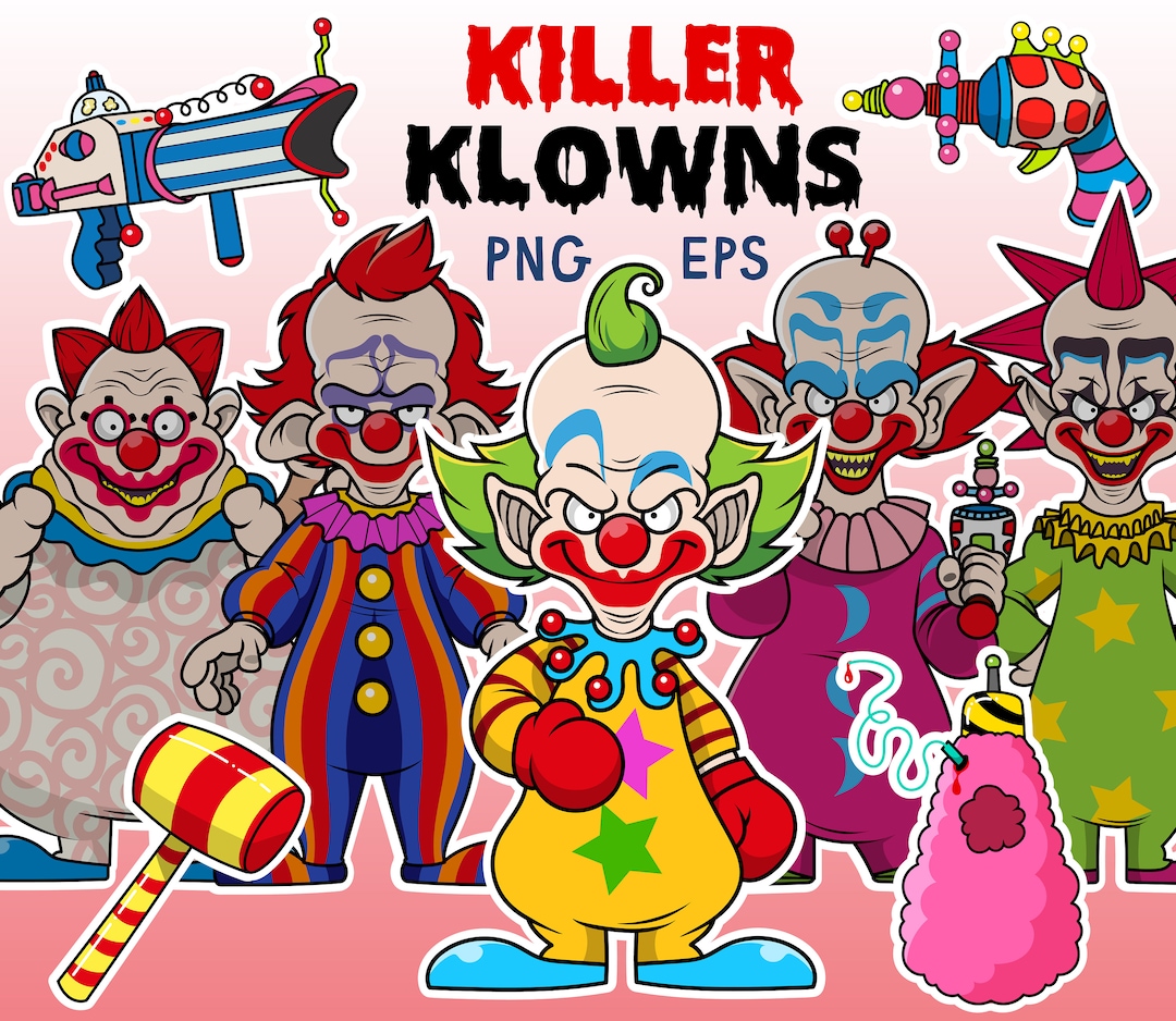 Killer Klowns Movie Clipart, Killer Klowns From Outer Space Bundle, Horror Movie Klown ...