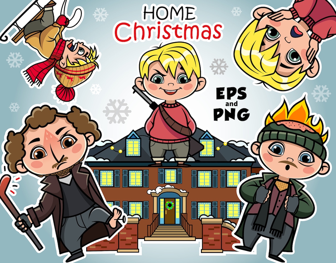 Cute Home Christmas Clipart, Sweet Home Clipart, Funny Christmas Bundle ...
