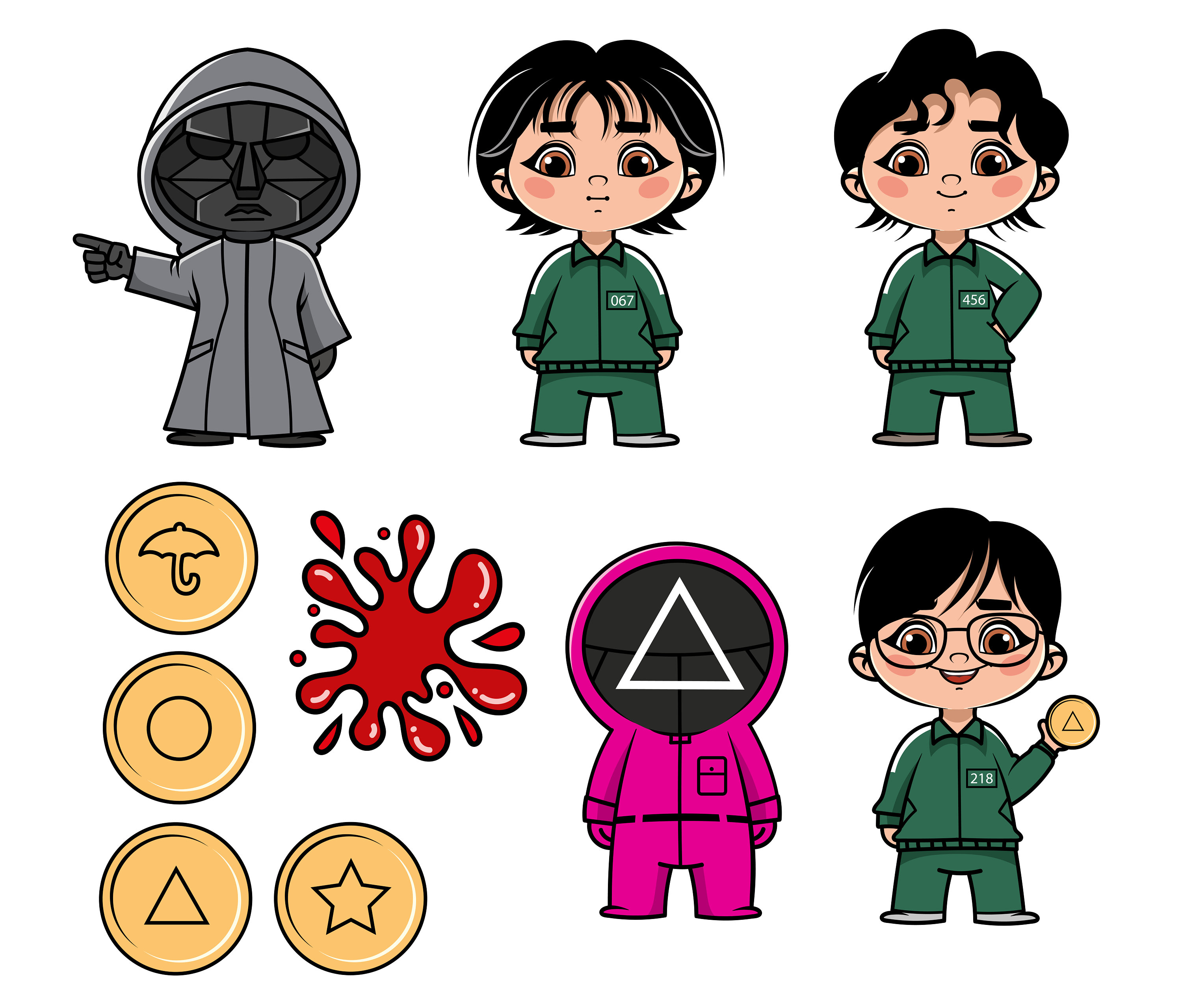 Squid Game Clipart Set2 Png Squid Game Digital File Squid - Etsy