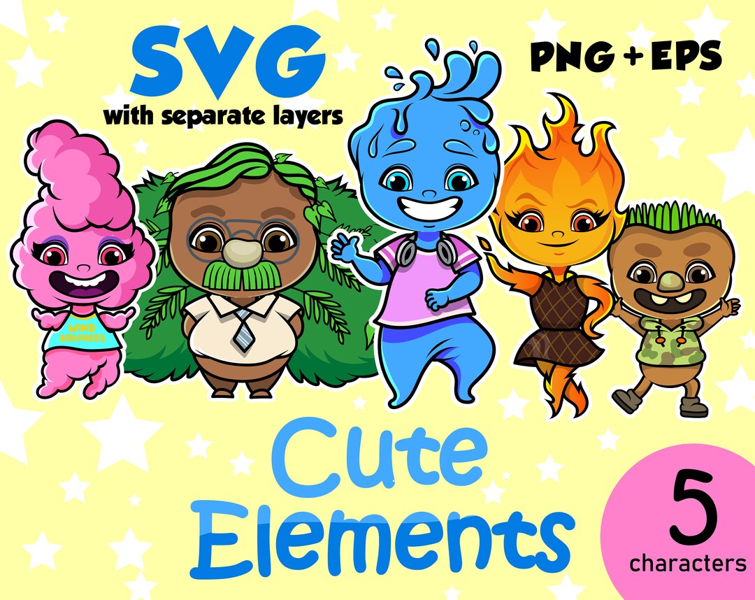 Elemental Clipart Set Elemental Svg Png Instant Download - Etsy Singapore